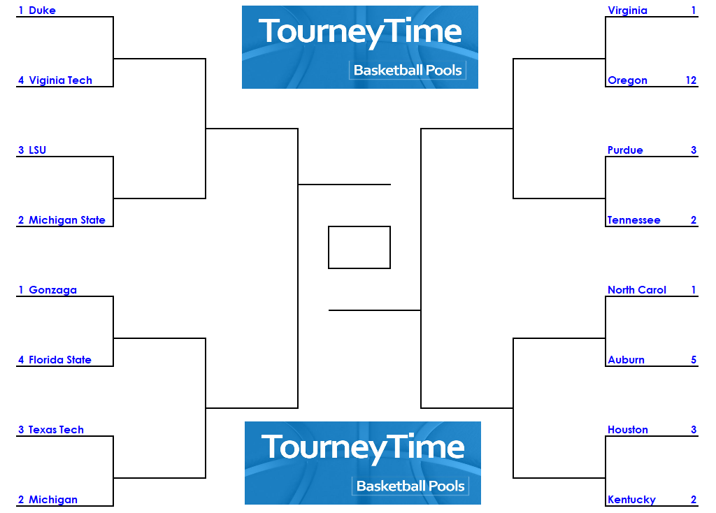 NCAA Basketball Tournament Brackets for your March Madness Pool